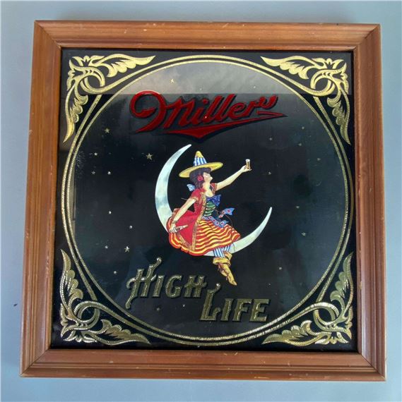 Miller | 1980 Miller High Life Moon Girl Advertising Mirror Turn off ...