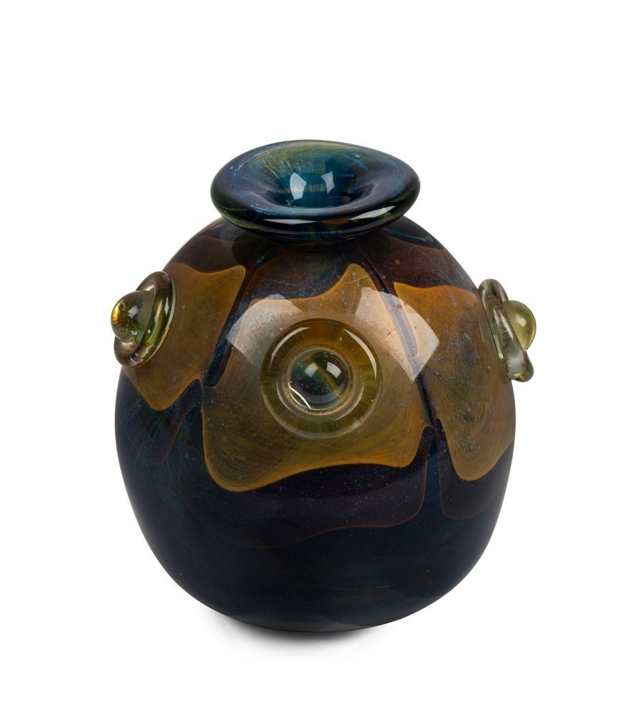 Peter Goss | Australian art vase with applied prunts | MutualArt