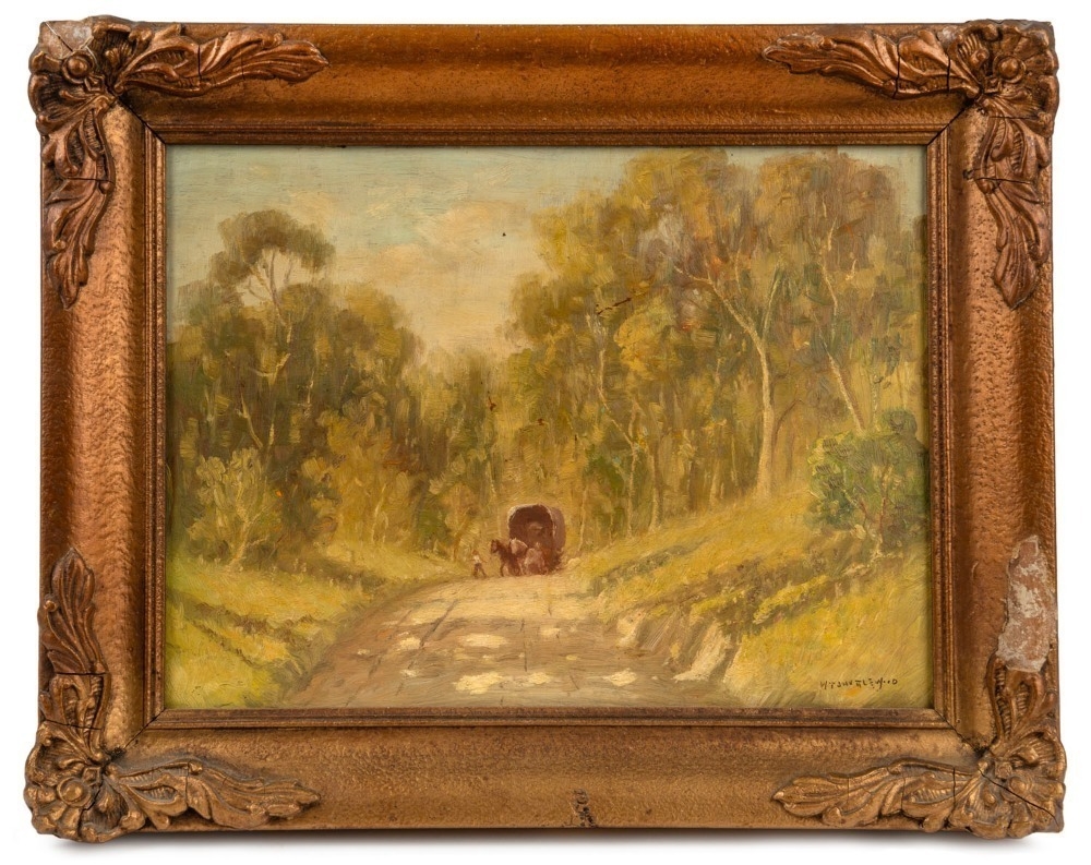 William Shuttlewood | Untitled wagon in landscape | MutualArt
