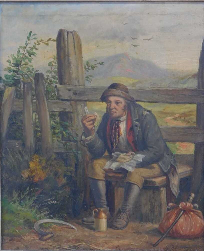 S. Dawson | Farm worker eating in a country landscape | MutualArt