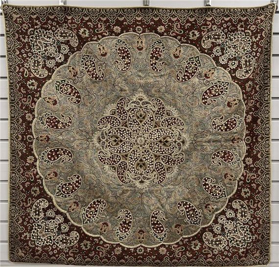 Copyright | Middle Eastern Seed Pearl and Piping Embroidered Paisley ...