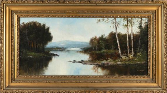 C.t. Mitchell | Landscape with lake and mountain (19th Century 20th ...