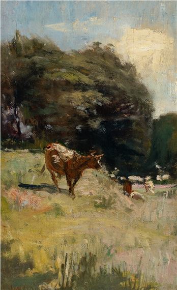 James William Booth | Landscape with cattle in a field | MutualArt