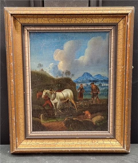 Johannes Lingelbach | a ploughing scene | MutualArt