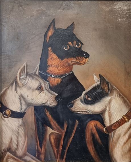 Edwin Loder | a study of three terriers | MutualArt