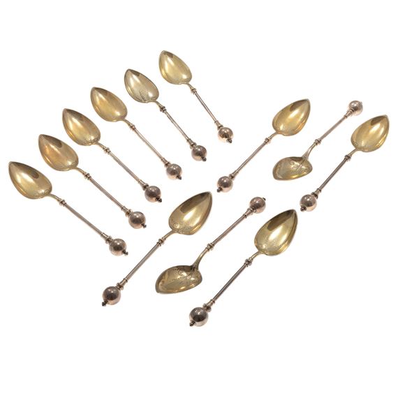 George Sharp | George Sharp Coin Silver Tea Spoons (1866) | MutualArt