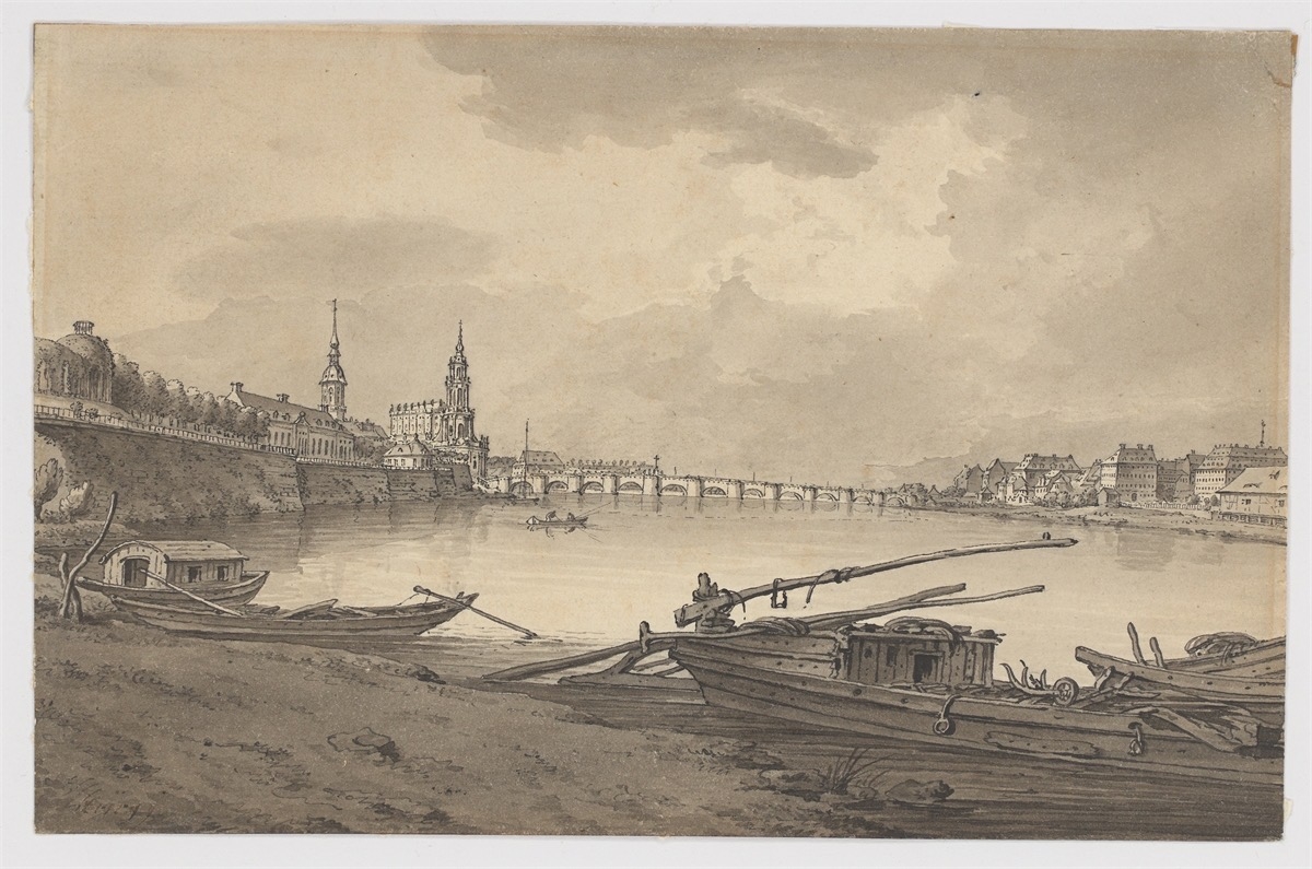 Adrian Zingg | View of Dresden with Augustus Bridge and court chapel ...
