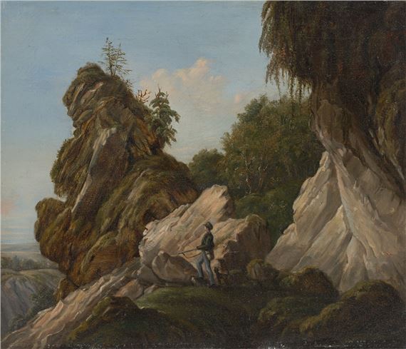 Robert Kummer | Jäger am Lilienstein (Sächsische Schweiz (Circa 1830 ...