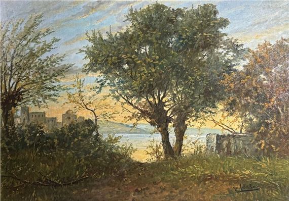 Raoul Delbove | View of the Medina at sunset | MutualArt
