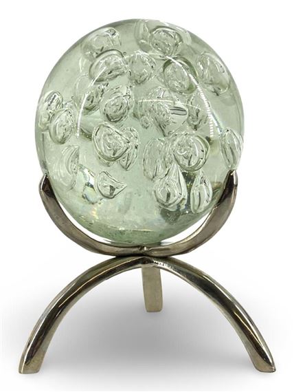 Bubbles | Vintage Bubble Art Glass Orb on Stand | MutualArt