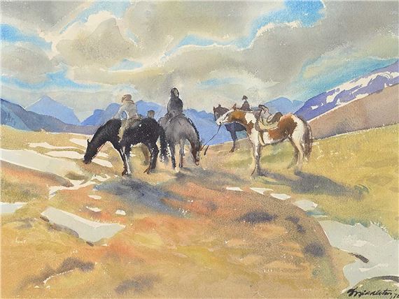Janet Middleton | Untitled - Horse and Rider on the Glacier | MutualArt