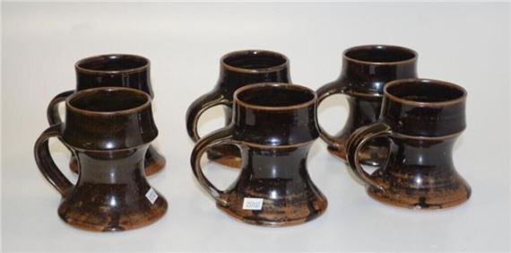 Col Levy | Set of six Col Levy pottery mugs | MutualArt