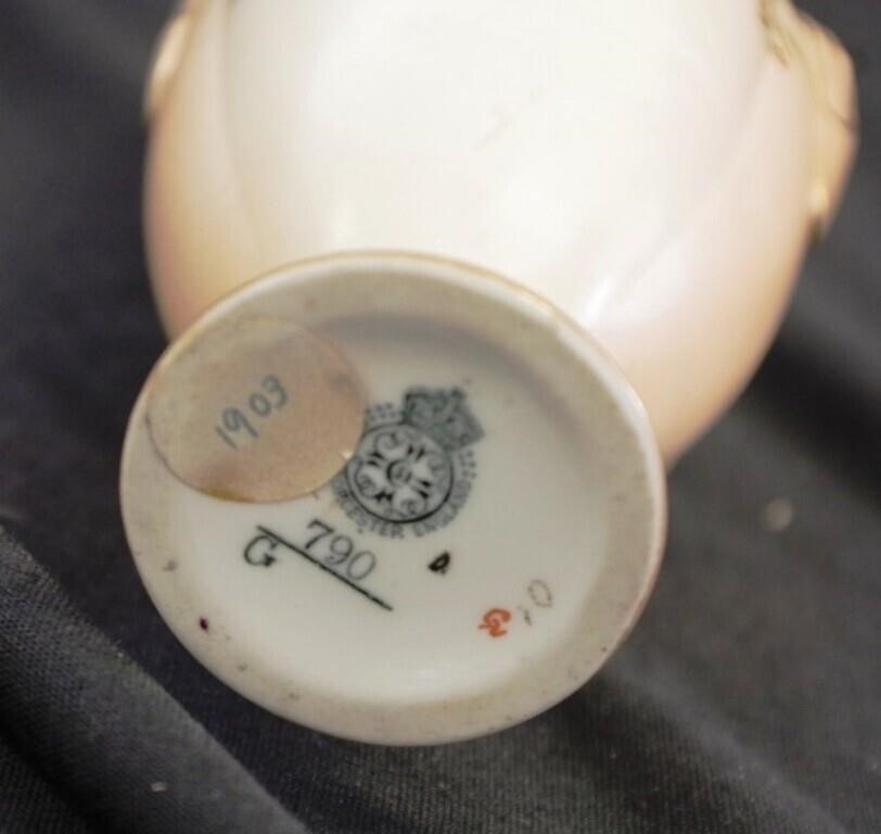 Royal Worcester | Royal Worcester hand painted dual handle vase | MutualArt