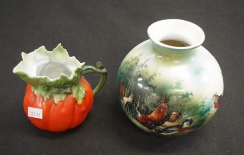 Royal Bayreuth | RS Prussia cockerels vase | MutualArt