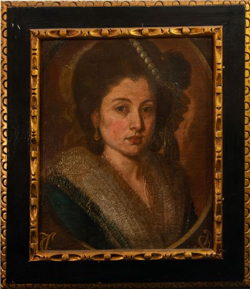 French School, 18th Century | Retrato de Dama con Tocado de Perlas ...