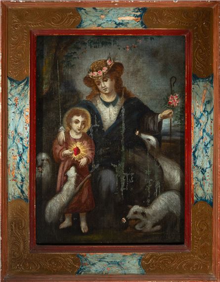 Sevillian School, 17th Century | Virgen Pastora con Niño Jesús del siglo XVII-XVIII posiblemente ...