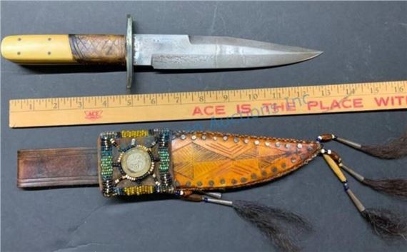 De Leon | Handcrafted Knife with Beaded Sheath | MutualArt