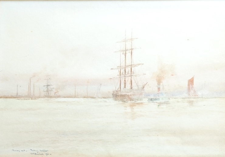 William Minshall Birchall | 'Towing out passing Purfleet (1921) | MutualArt