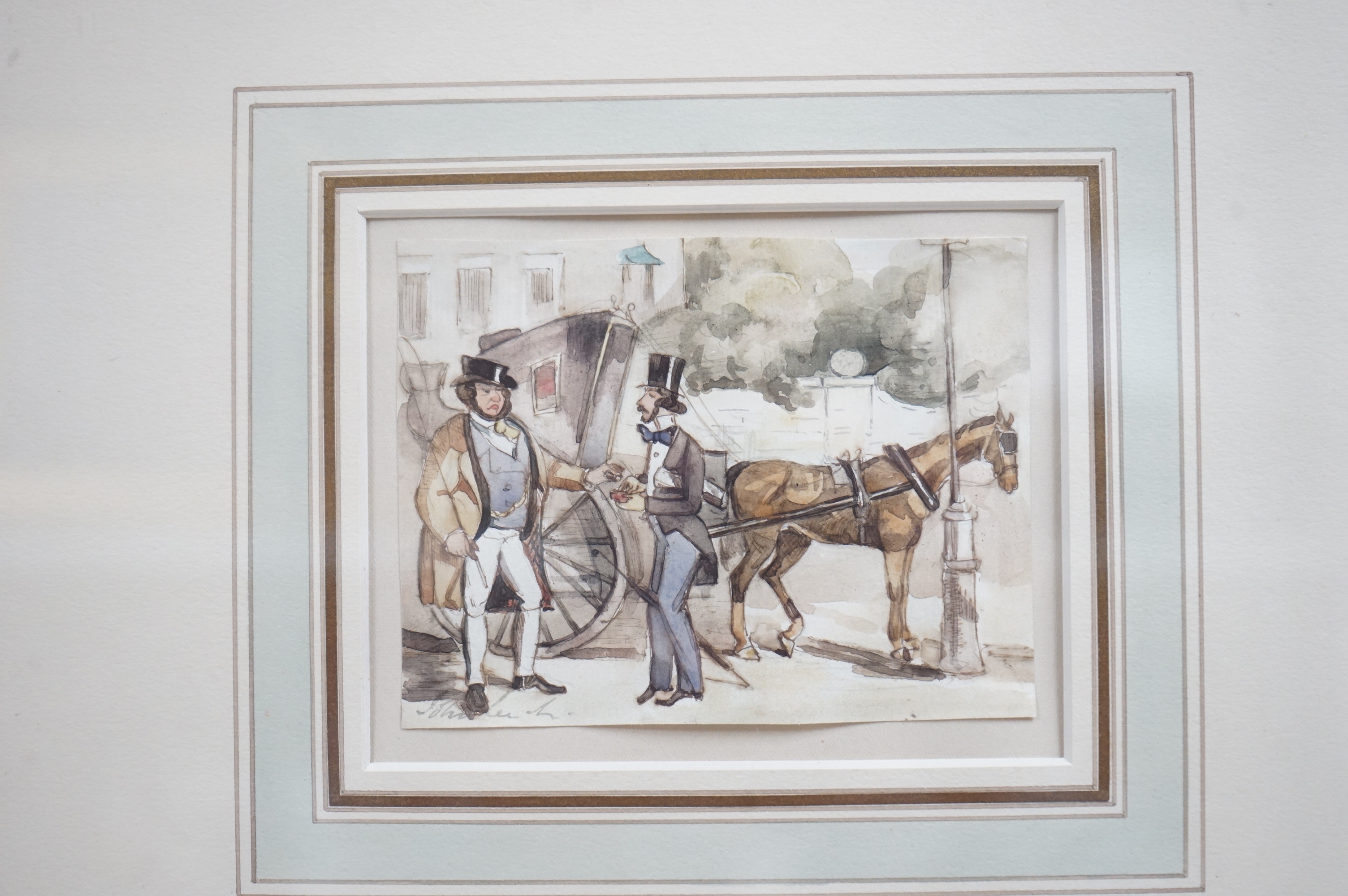 John Leech | John Leach (1817-1864), watercolour, 'A Tip Well Received ...