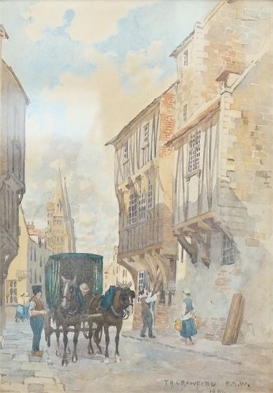 T. Hamilton Crawford | Street scene with horse and cart (1894) | MutualArt