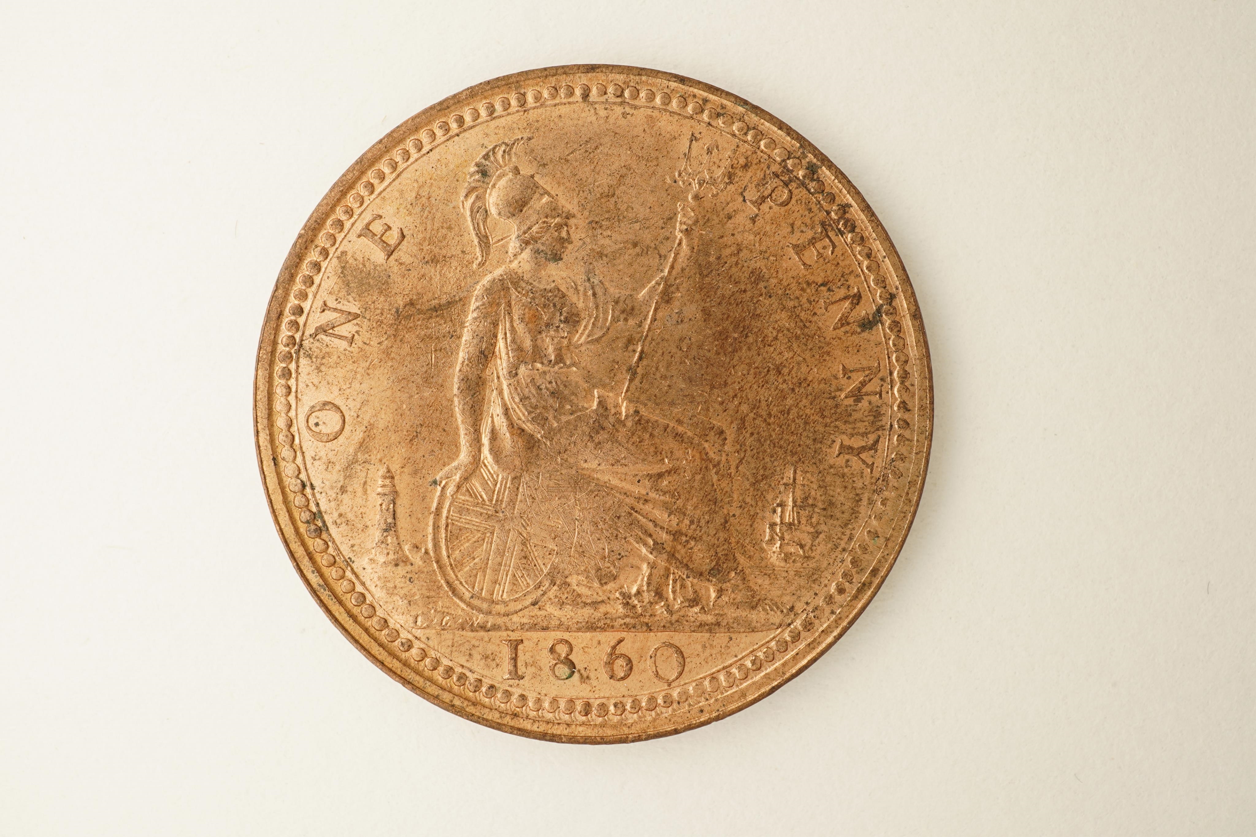 Penny | British coins, Victoria, bronze penny, 1860, zero of date set ...