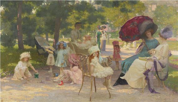 René Rousseau-Decelle | Au parc Monceau (1911) | MutualArt