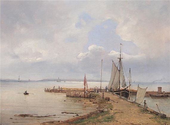 Vilhelm Petersen | Havnen ved Humlebæk med Udsigt til Hveen (2005 ...