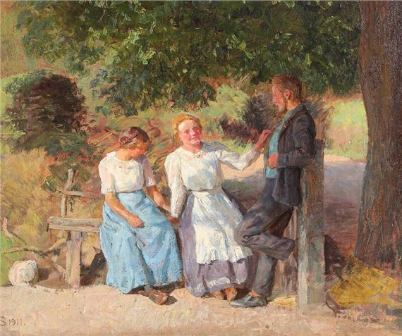 Joakim Skovgaard | Fra Aftenbænken (1911) | MutualArt