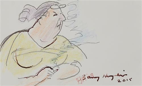 John Barry Humphries | Woman Smoking (2015) | MutualArt