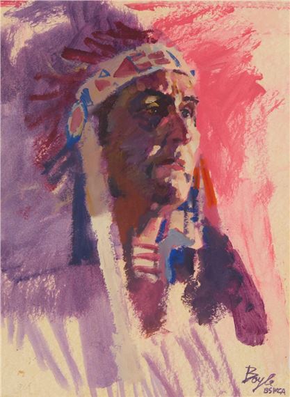 Neil Boyle | Portrait with headdress | MutualArt