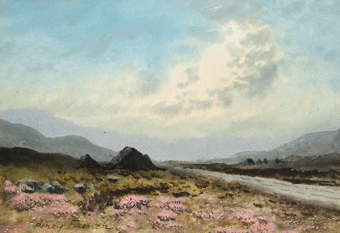 William Percy French | Turf Stacks in the Bog | MutualArt