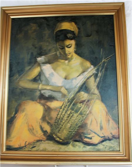 Robert Van Cleef | Mid century Robert Van Cleef THE BASKET WEAVER print ...