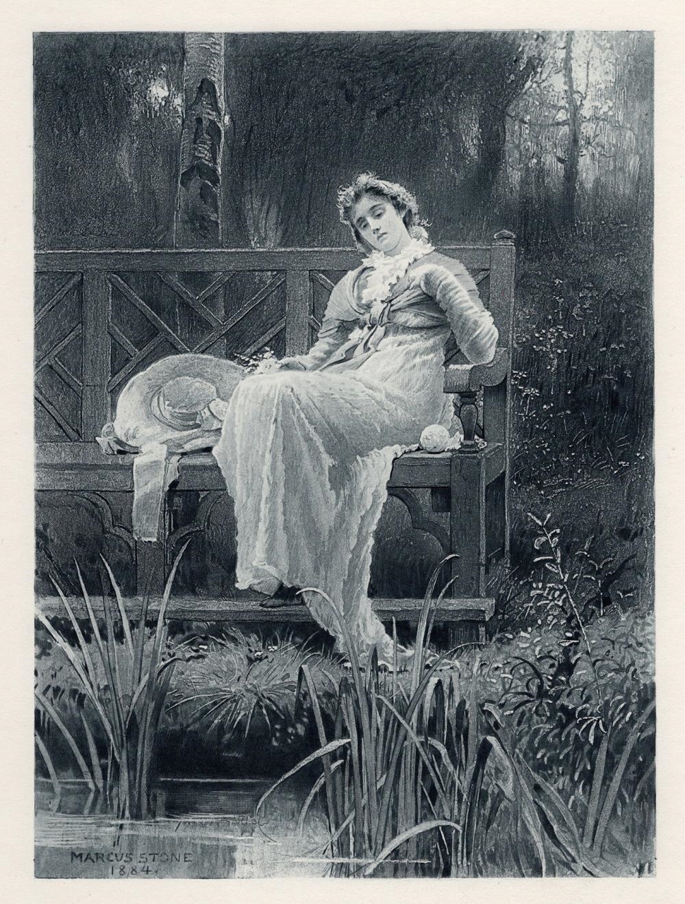 Marcus Stone | MARCUS STONE 1800s Antique Print The Daydreamer SIGNED ...