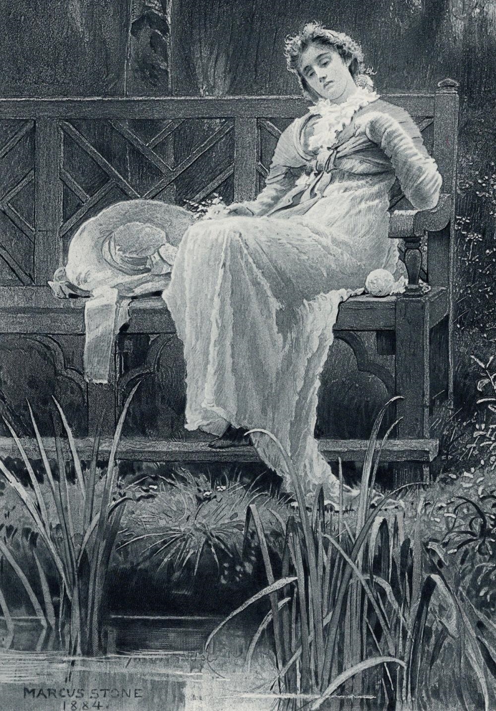Marcus Stone | MARCUS STONE 1800s Antique Print The Daydreamer SIGNED ...