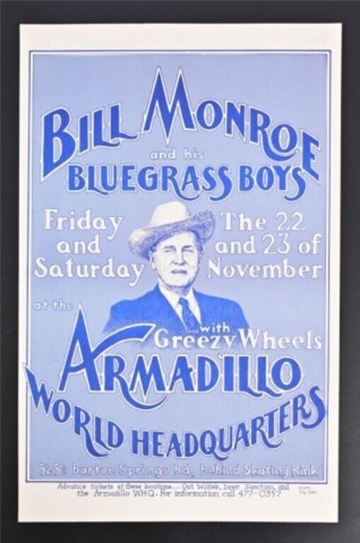 Bill Monroe | AWHQ Bill Monroe Poster by Guy Juke 1974 (1974) | MutualArt