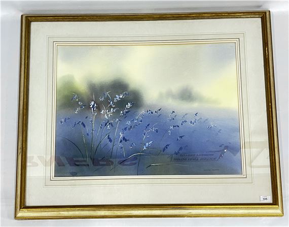 Godfrey Sayers | A FRAMED AND MOUNTED WATERCOLOUR DEPICTING BLUEBELLS ...