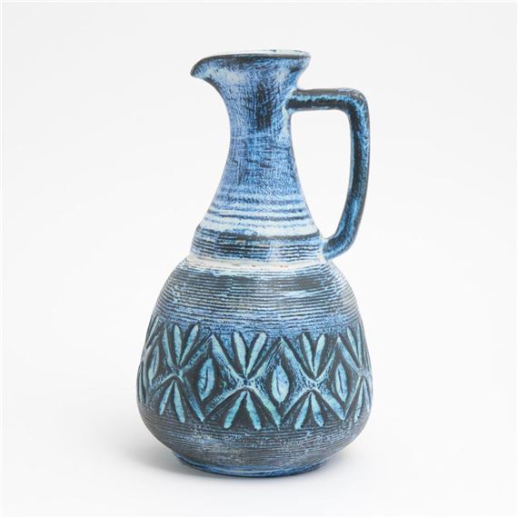 Ellis | AN ELLIS POTTERY JUG IN BLUE H.30CM | MutualArt