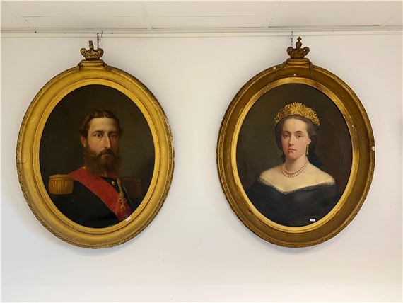 Bela Hoese | Portrait de Couronnement du Roi Léopold II et de la Reine ...