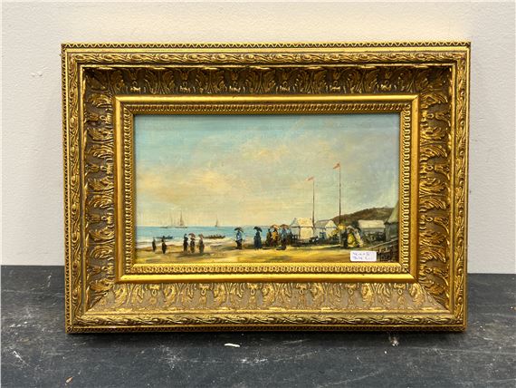 Emile Morel | Scène de plage animée | MutualArt