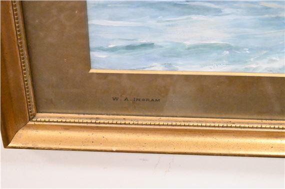 William Ayerst Ingram | Seascape with Sailboat by the Coast | MutualArt