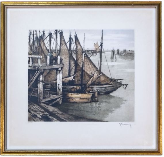 Roger Hebbelinck | Segelboote am Kai | MutualArt