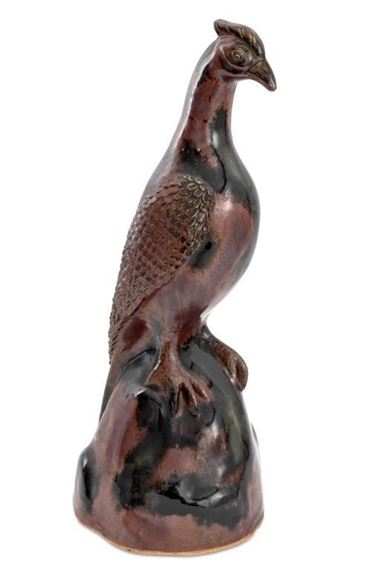 Caracara | Tonala Crested Hawk Pottery Sculpture | MutualArt