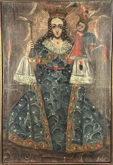 Cuzco School | CUZCO School Virgin and Child Canvas 84 x 56.5 cm Expert ...