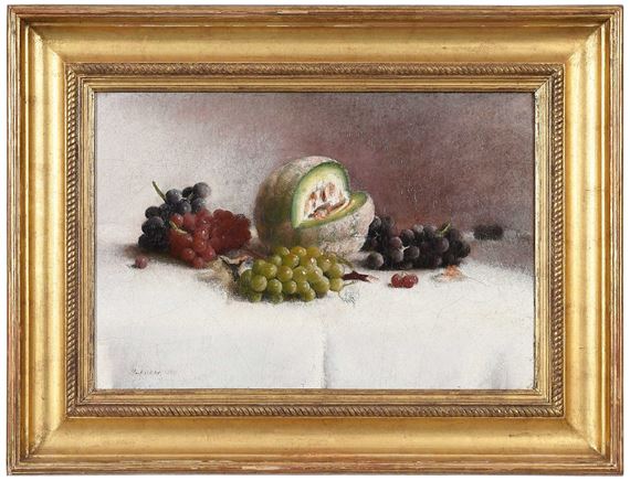 Joseph Decker | Still Life with Melon and Grapes (29) | MutualArt