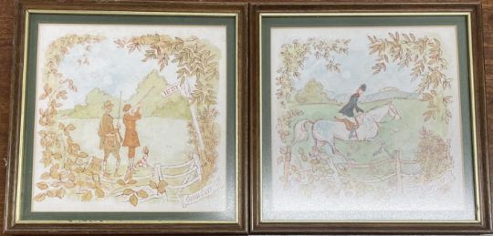 Colin Carr | Pair of small Colin Carr framed watercolours of shooting ...
