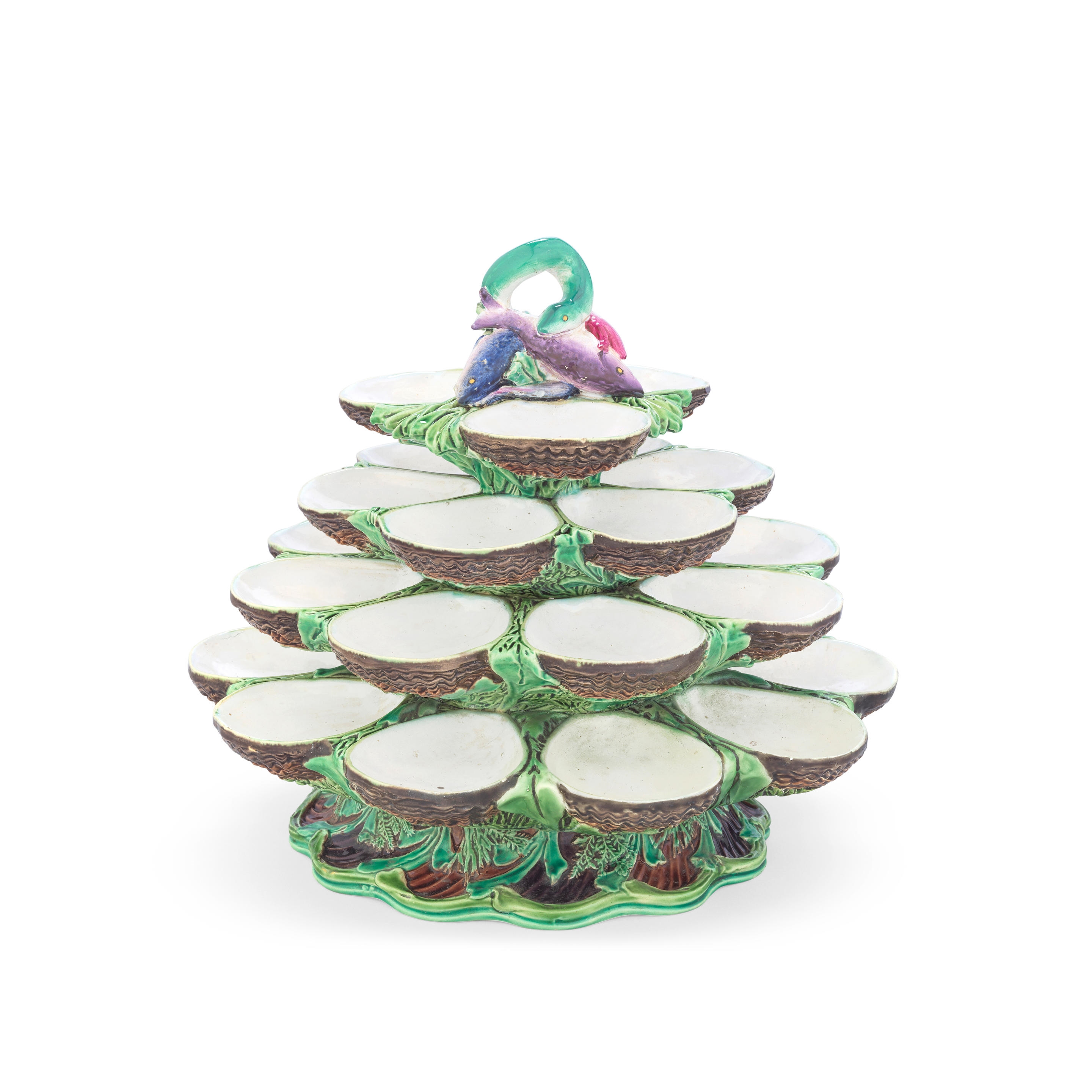 Minton Majolica | A Minton majolica revolving oyster stand, dated 1863 | MutualArt