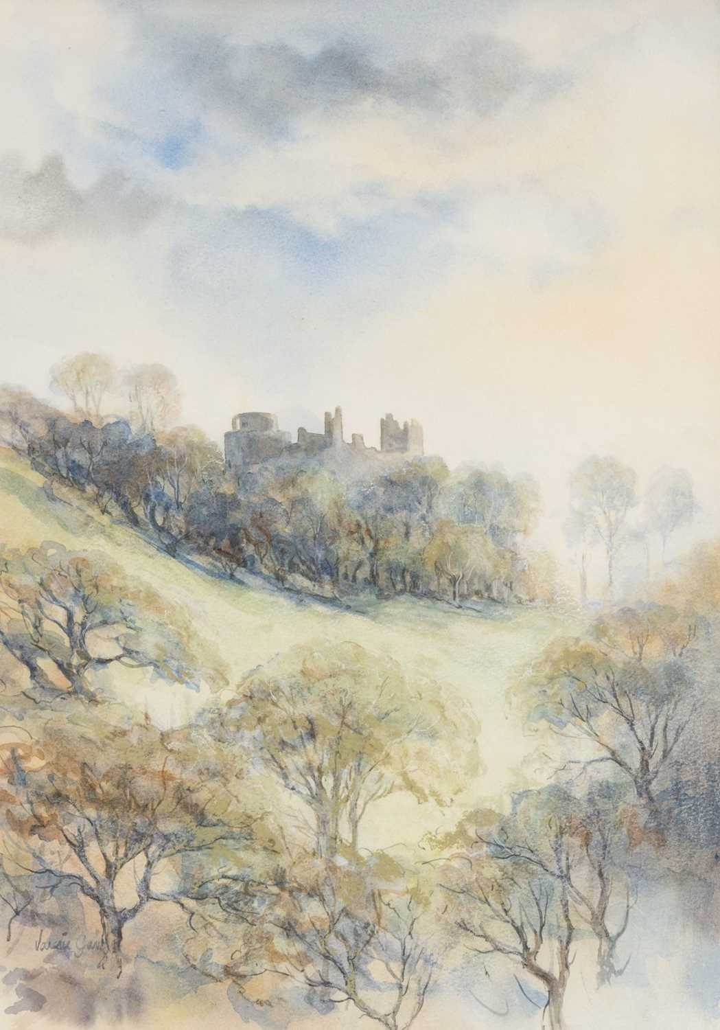 Valerie Ganz | landscape with Carreg Cennen Castle | MutualArt