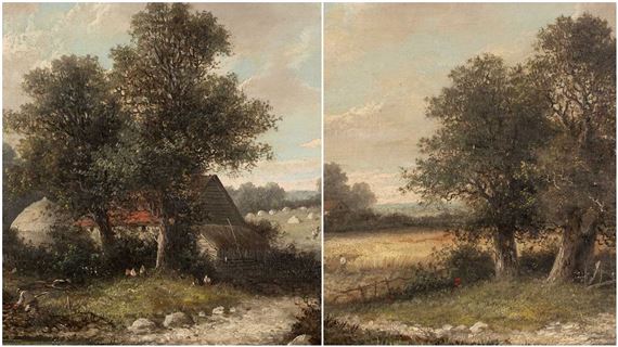 William Yates | wooded landscapes with cottage and figure, and a ...
