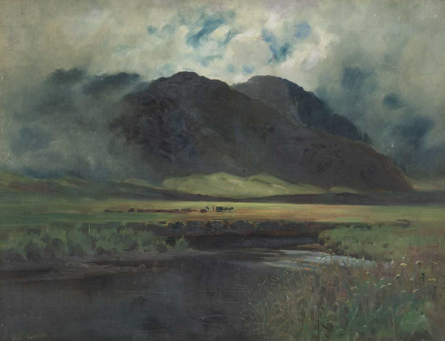 Will Griffith | Misty mountainous landscape with figure and cart ...