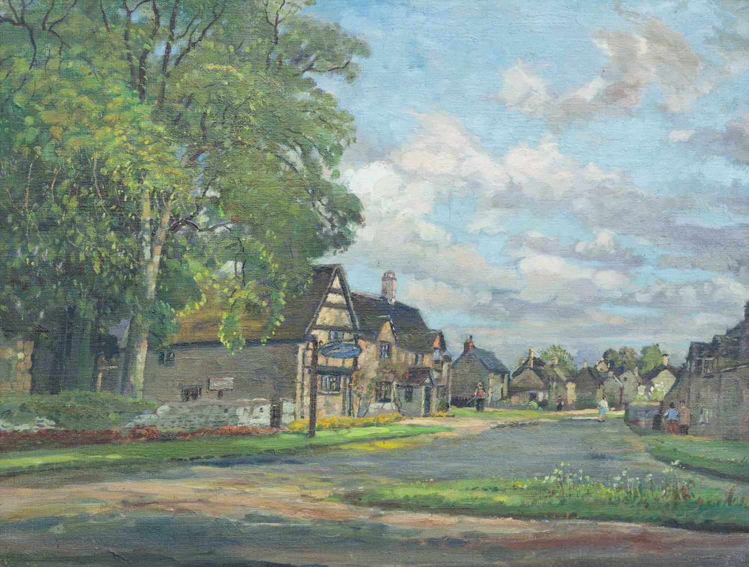 Donald Henry Floyd | village street scenes with figures | MutualArt